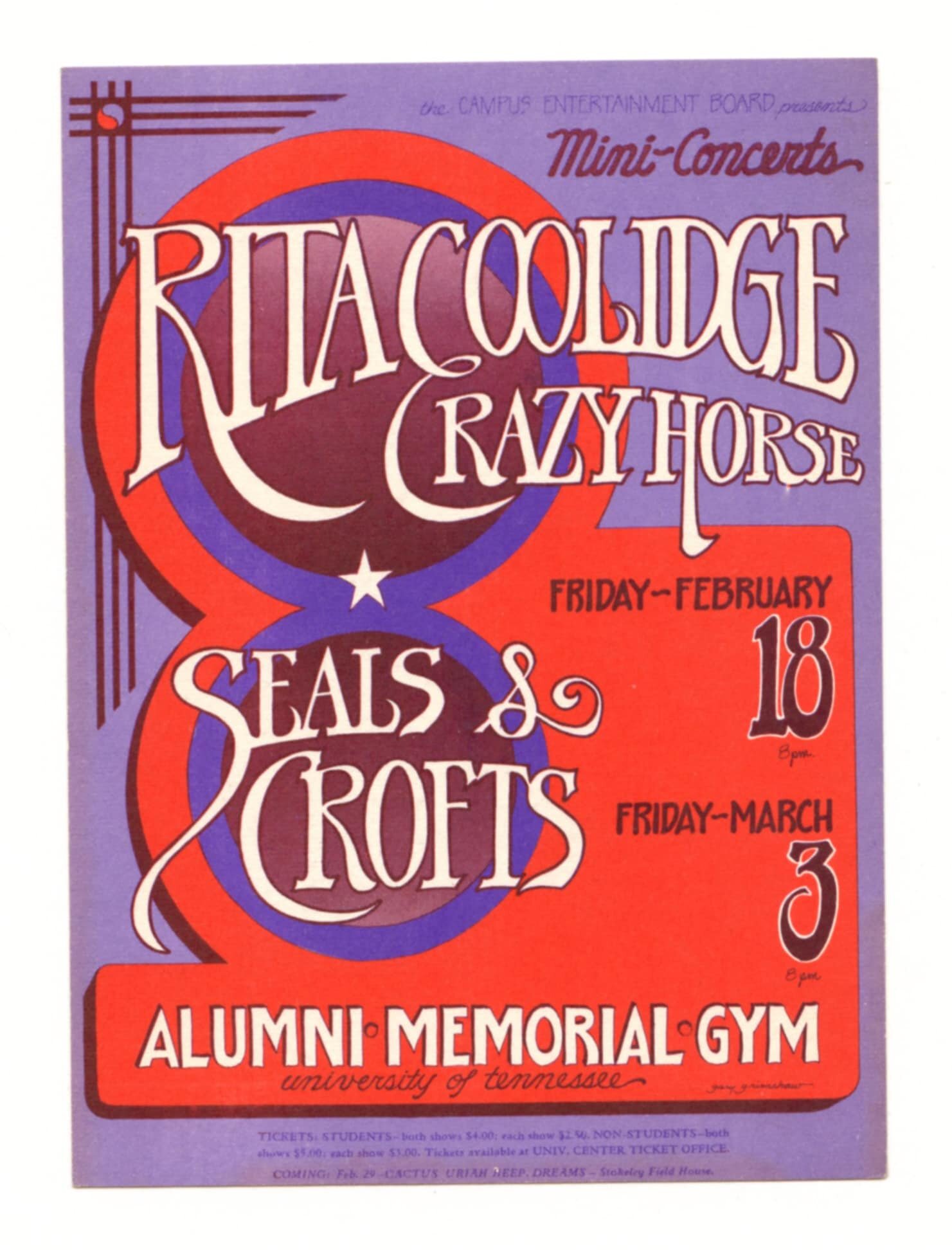 Rita Coolidge Seals Crofts 1972 University Of Tennessee Gary Grimshaw Rita Coolidge Seals Crofts 1972 University Of Tennessee Gary Grimshaw